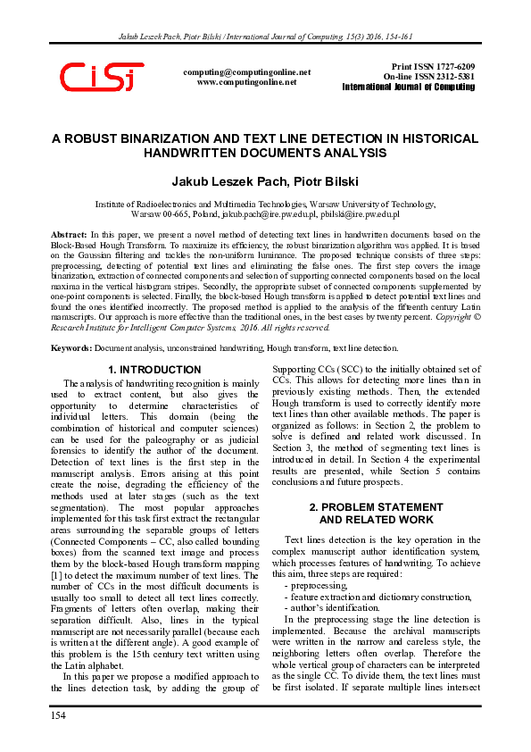 (PDF) A robust text line detection in complex handwritten documents