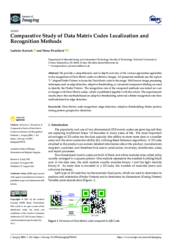 (PDF) Comparative Study of Data Matrix Codes Localization and ...