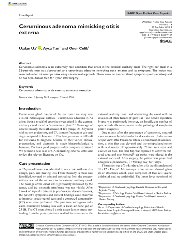 (PDF) Ceruminous adenoma mimicking otitis externa