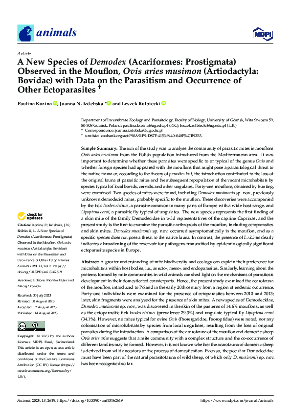 (PDF) A New Species of Demodex (Acariformes: Prostigmata) Observed in ...