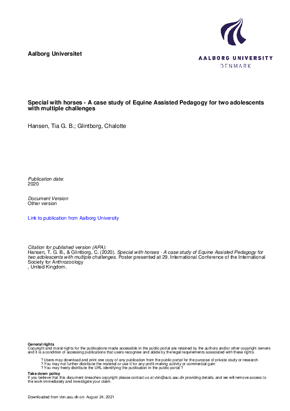 (PDF) Special with horses - A case study of Equine Assisted Pedagogy ...