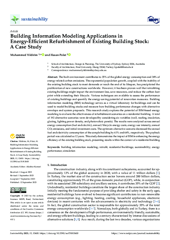 (PDF) Building Information Modeling Applications in Energy-Efficient Refurbishment of Existing ...