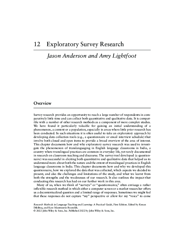(PDF) Exploratory survey research