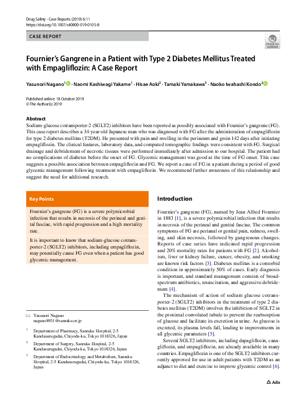 (PDF) Fournier’s Gangrene in a Female Patient with Diabetes Mellitus ...