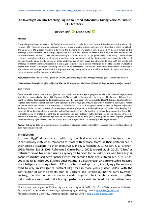 (PDF) Challenges in Teaching English to Gifted Learners