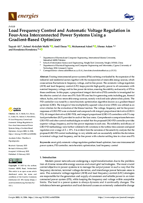 (PDF) Load Frequency Control and Automatic Voltage Regulation in Four ...