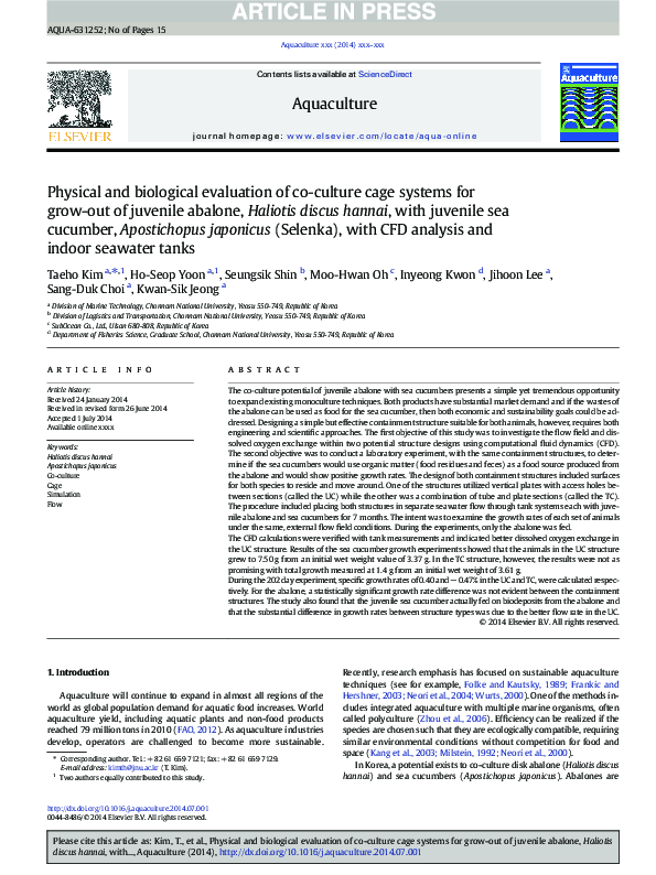 (PDF) Physical and biological evaluation of co-culture cage systems for ...