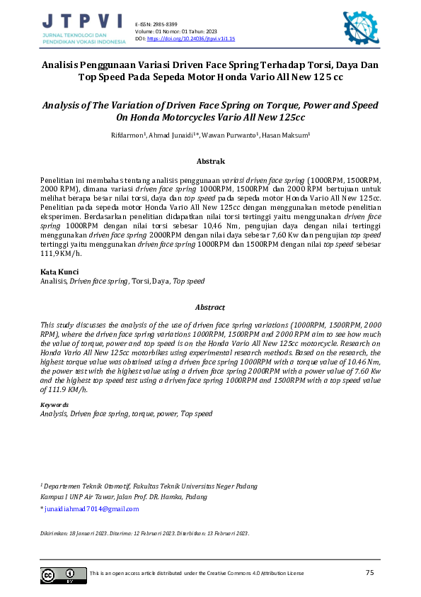 (PDF) Analisis Penggunaan Variasi Driven Face Spring Terhadap Torsi ...