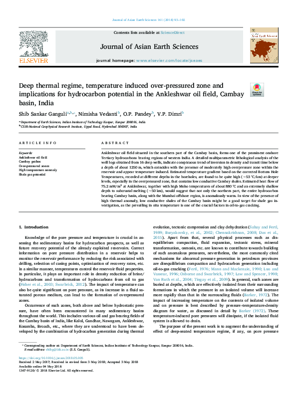 (PDF) Deep thermal regime, temperature induced over-pressured zone and ...