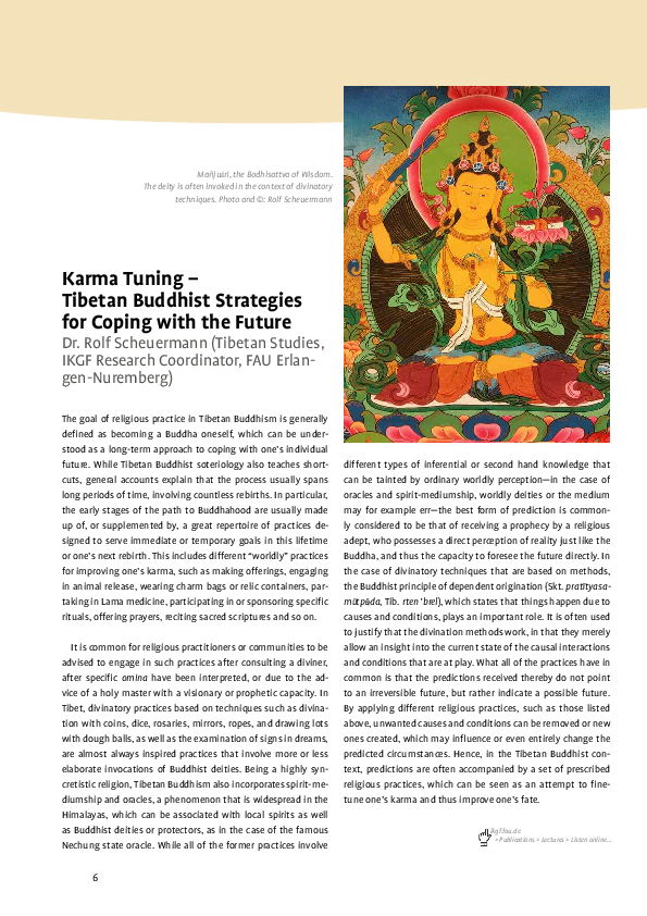 Pdf Karma Tuning Tibetan Buddhist Strategies For Coping With The Future
