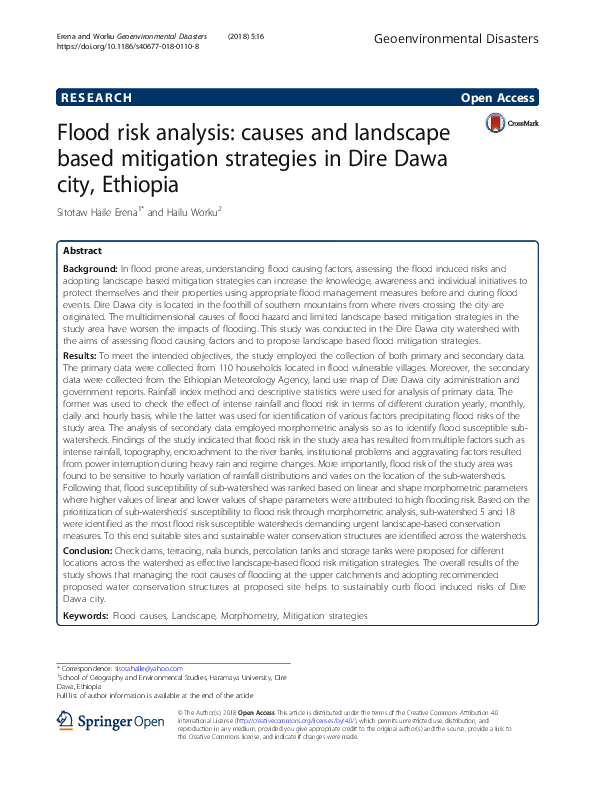 (PDF) Flood risk analysis: causes and landscape based mitigation ...