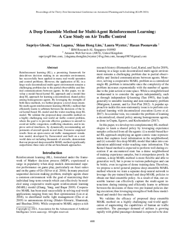 (PDF) A Deep Ensemble Method for Multi-Agent Reinforcement Learning: A Case Study on Air Traffic ...