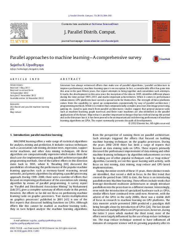 (PDF) Parallel approaches to machine learning—A comprehensive survey
