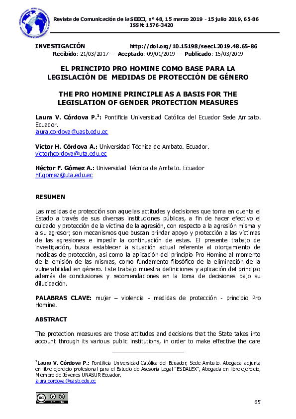 (PDF) El principio pro homine como base para la legislación de medidas ...