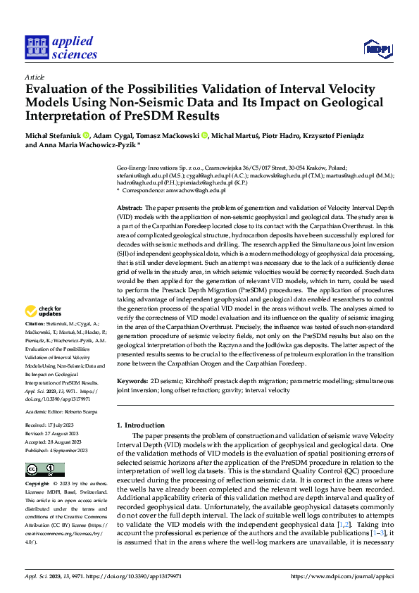 (PDF) Evaluation of the Possibilities Validation of Interval Velocity ...