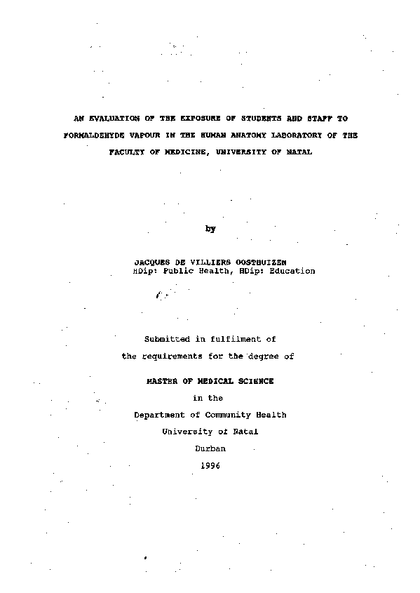 (PDF) An evaluation of the exposure of students and staff to ...