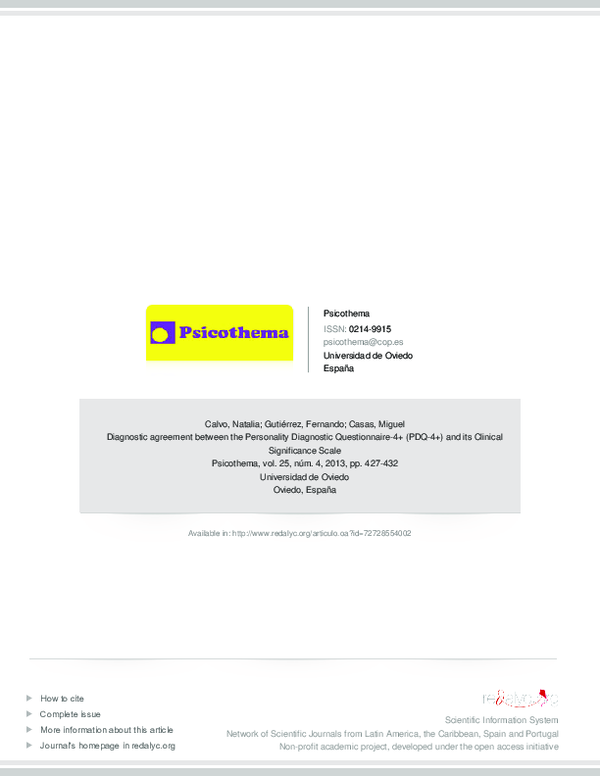 (PDF) Diagnostic agreement between the Personality Diagnostic ...