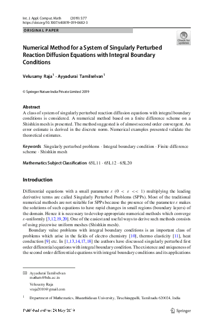 (PDF) A numerical method for a system of singularly perturbed reaction–diffusion equations ...