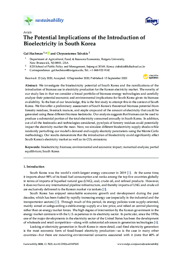 (PDF) The Potential Implications of the Introduction of Bioelectricity ...