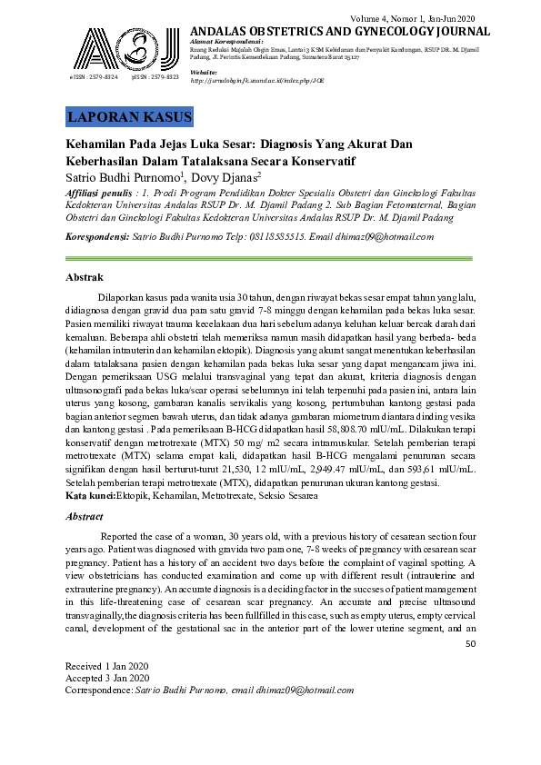 (PDF) Kehamilan Pada Jejas Luka Sesar: Diagnosis Yang Akurat Dan ...