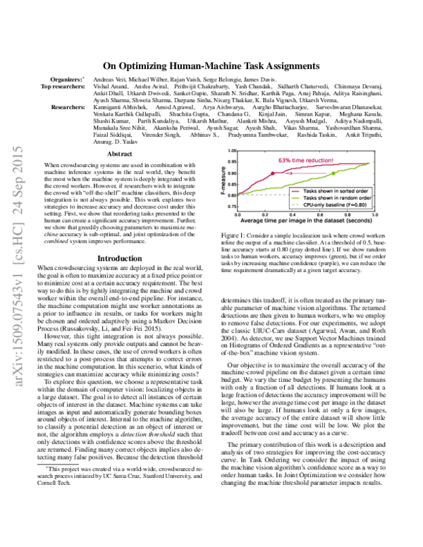 (PDF) On Optimizing Human-Machine Task Assignments | Ankit Pati Tripathi - Academia.edu