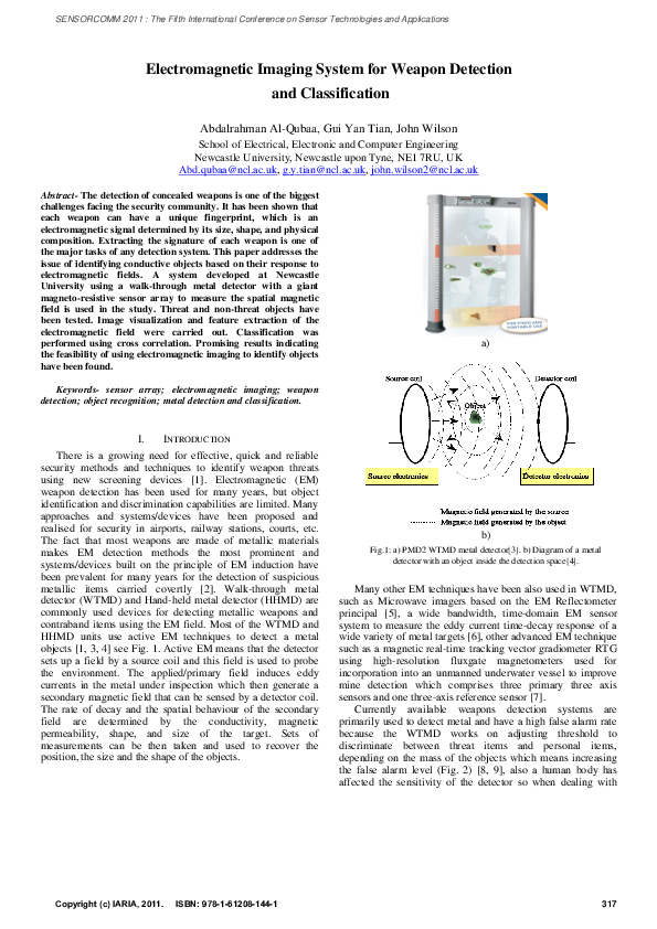Pdf Design Of An Electromagnetic Imaging System For Weapon Detection Based On Gmr Sensor Arrays