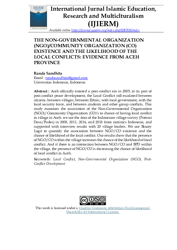 (PDF) The Non-Governmental Organization (Ngo)/Community Organization ...