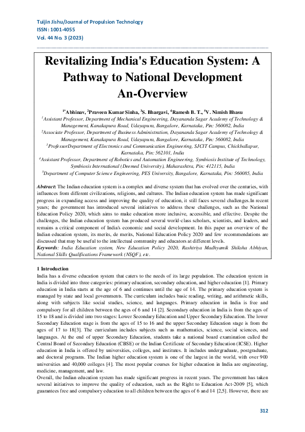 (PDF) Revitalizing India's Education System: A Pathway to National ...