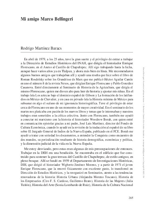 (PDF) Mi amigo Marco Bellingeri