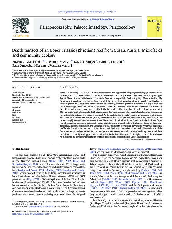 (PDF) Depth transect of an Upper Triassic (Rhaetian) reef from Gosau ...