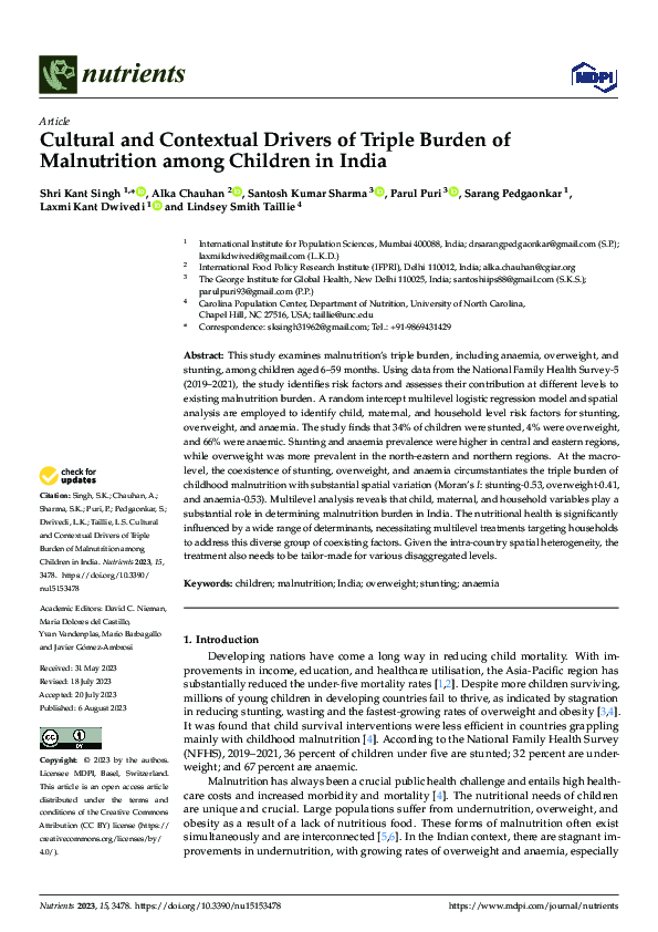(PDF) Cultural and Contextual Drivers of Triple Burden of Malnutrition ...