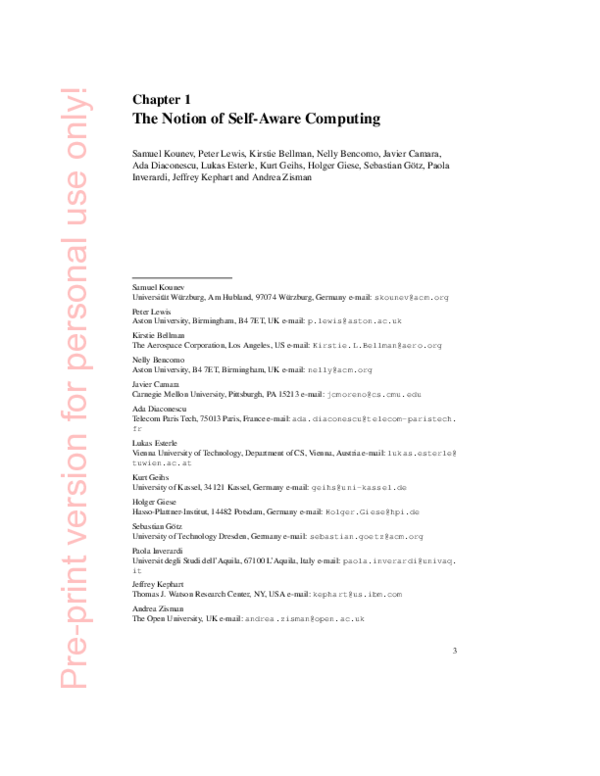 (PDF) The Notion of Self-aware Computing | Ada Diaconescu - Academia.edu