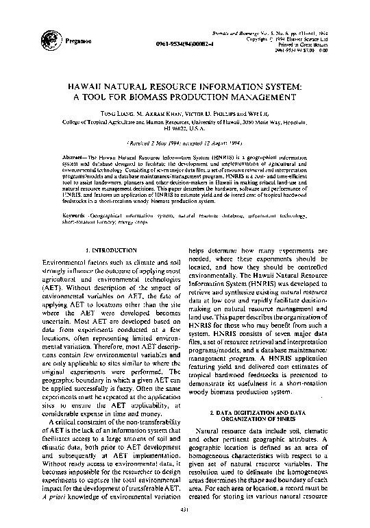 (PDF) Hawaii natural resource information system: A tool for biomass ...