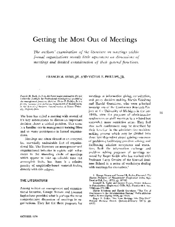 (PDF) Getting the most out of meetings