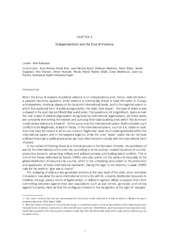 (PDF) Chapt. 4: Independentism and the End of Violence