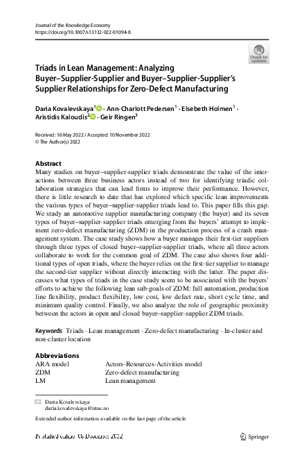 (PDF) Triads in Lean Management: Analyzing Buyer–Supplier-Supplier and Buyer–Supplier-Supplier’s ...