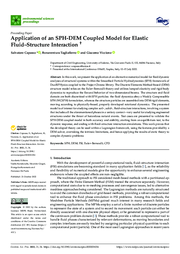 (PDF) Application of an SPH-DEM Coupled Model for Elastic Fluid–Structure Interaction ...