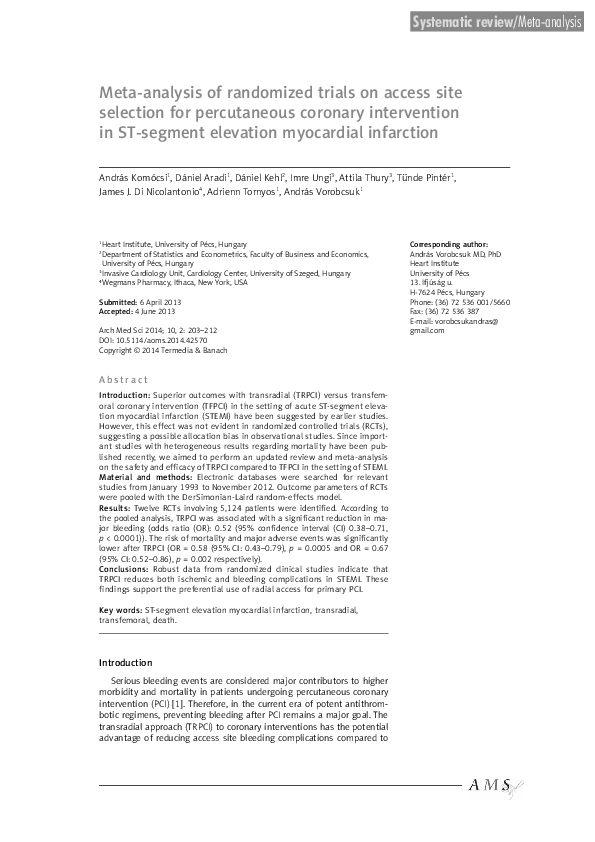 (PDF) Systematic review/Meta-analysis Meta-analysis of randomized ...