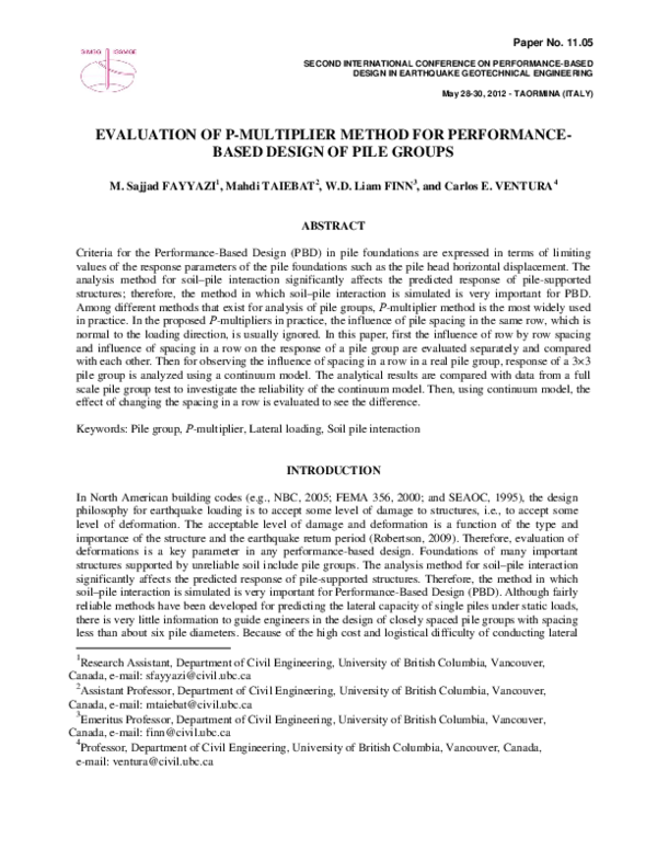 (PDF) Evaluation of P-Multiplier Method for Performance-Based Design of ...