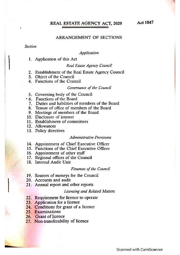 (PDF) Real EstateAgency Act 2020 (Act 1047)
