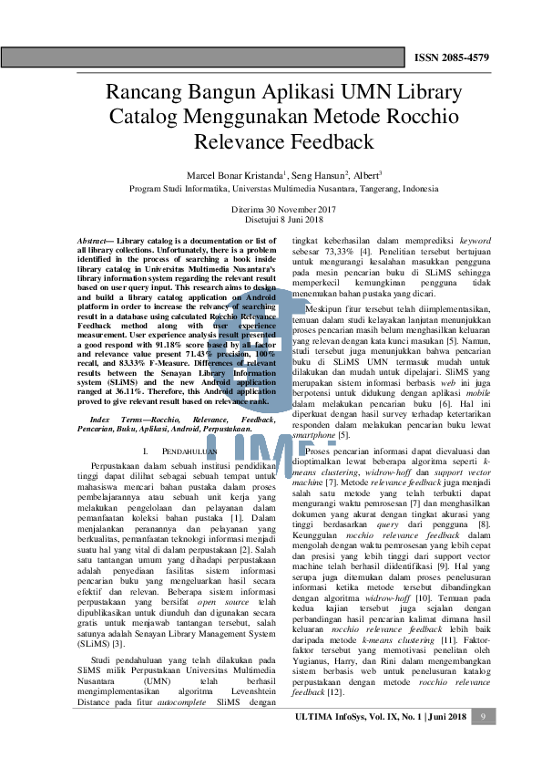 (PDF) Rancang Bangun Aplikasi UMN Library Catalog Menggunakan Metode ...