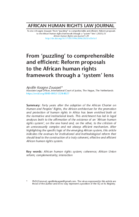 (PDF) From 'puzzling' to comprehensible and efficient: Reform proposals ...