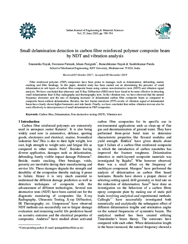 (PDF) Small delamination detection in carbon fibre reinforced polymer ...