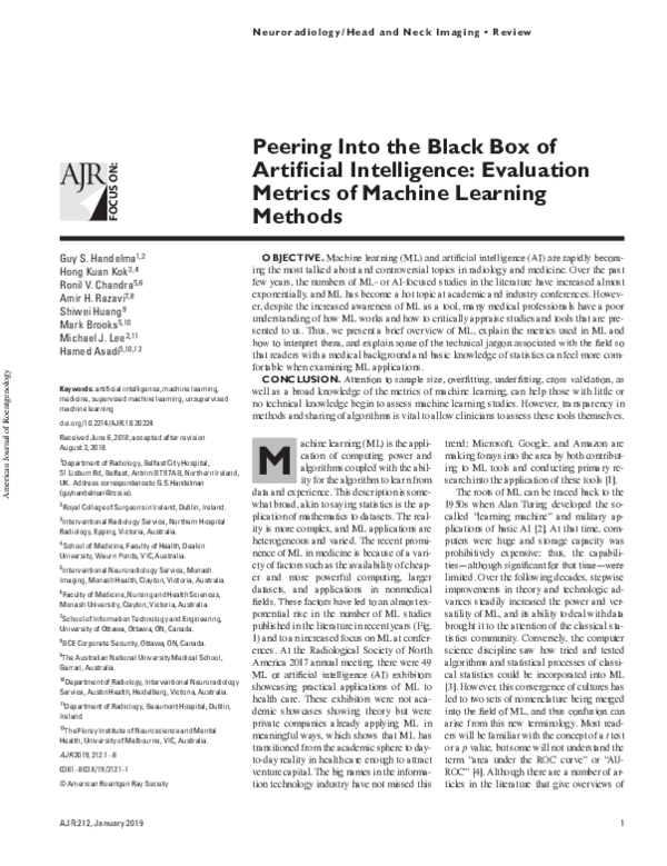 (PDF) Peering Into the Black Box of Artificial Intelligence: Evaluation Metrics of Machine ...