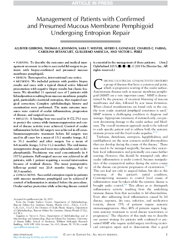 (PDF) Management of Patients With Confirmed and Presumed Mucous ...