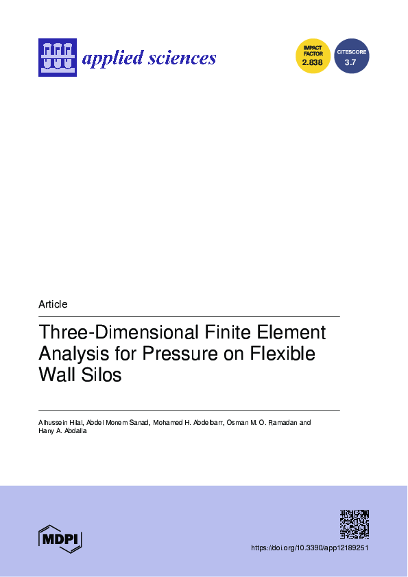 (PDF) Three-Dimensional Finite Element Analysis for Pressure on Flexible Wall Silos