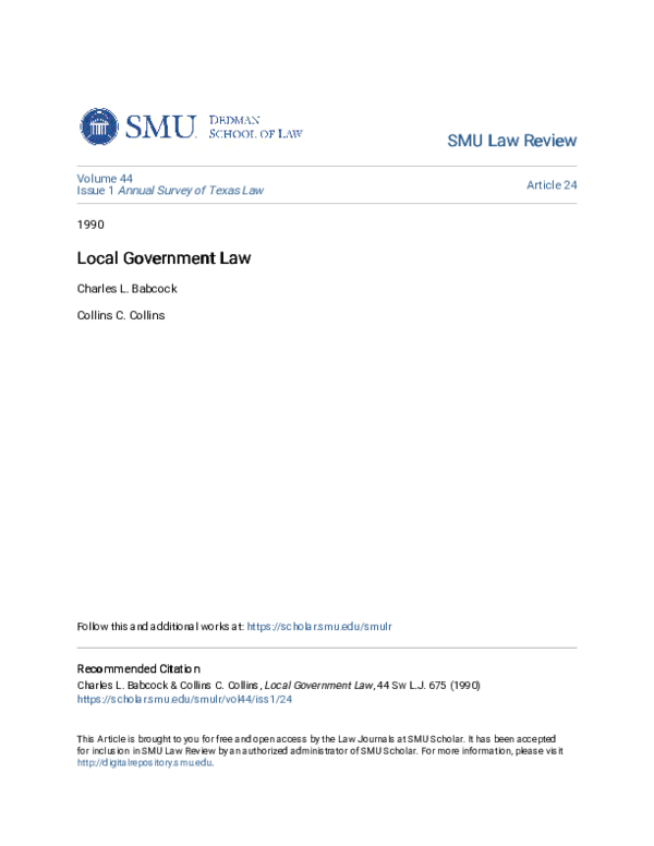 (PDF) Local Government Law