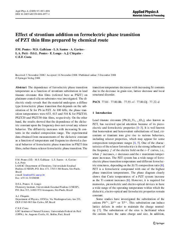(PDF) Effect of strontium addition on ferroelectric phase transition of ...