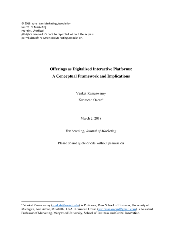 (PDF) Offerings as Digitalized Interactive Platforms: A Conceptual ...
