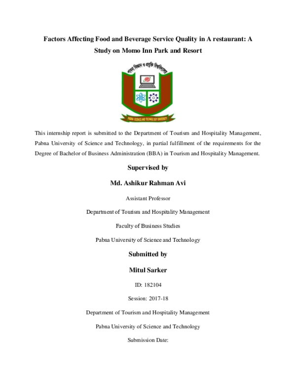 (PDF) Factor affecting service quality in a restaurant
